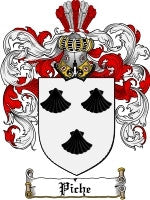 Piche family crest coat of arms emailed to you within 24 hours – Family ...