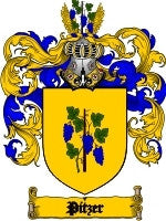 Pitzer family crest coat of arms emailed to you within 24 hours ...