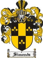 Simonds family crest coat of arms emailed to you within 24 hours ...