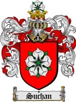 Suchan family crest coat of arms emailed to you within 24 hours ...