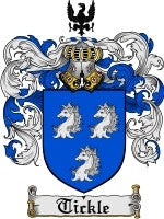 Tickle family crest coat of arms emailed to you within 24 hours ...