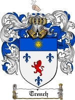 Trench family crest coat of arms emailed to you within 24 hours ...